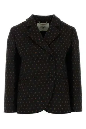Fendi Printed Stretch Wool Blend Blazer - Multicolor