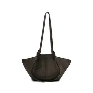 Yuzefi Suede Shoulder Bag With Tie Detail - Brown