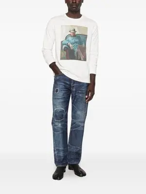 Junya Watanabe Cotton And Nylon Trousers With Contrast Stitching - Multicolor