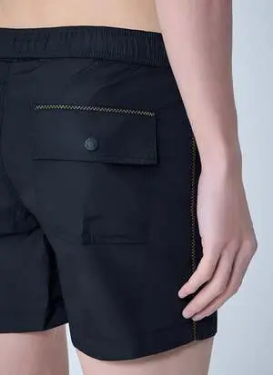 Moncler Elastic Waist Swim Shorts With Logo Detail