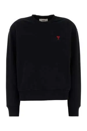 AMI Paris Cotton Crewneck Sweatshirt - Black