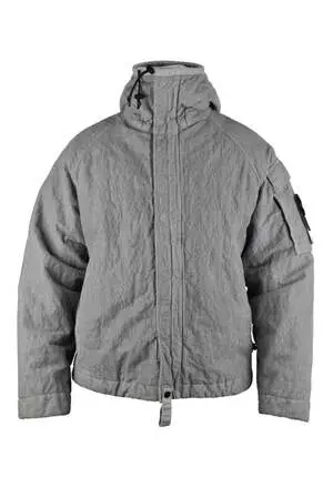 Stone Island Textured Hooded Jacket - Gray