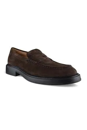 TOD'S Suede Loafers With Metal Front Bit