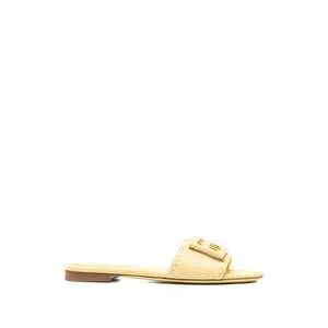 Fendi Ff Logo Open Toe Slip-on Flat Sandals