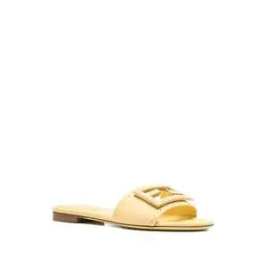 Fendi Ff Logo Open Toe Slip-on Flat Sandals