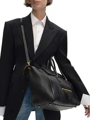 Celine Medium Luggage Bag In Soft Glossy Lambskin - Black