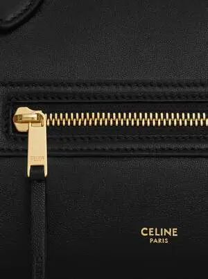 Celine Medium Luggage Bag In Soft Glossy Lambskin - Black