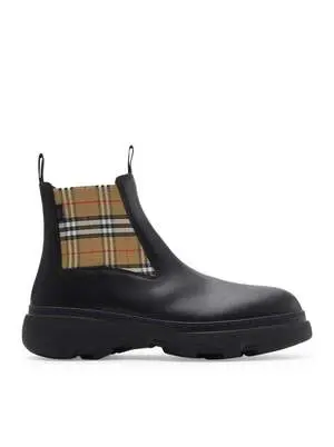 Burberry Checked Boots For Men