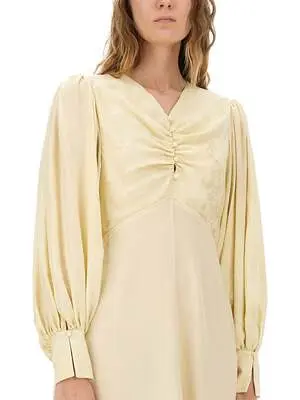 Chloé Ruched Silk Dress