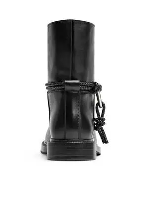 Bottega Veneta Calf Hair Leather Ankle Boots