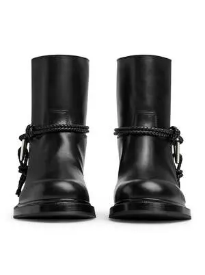 Bottega Veneta Calf Hair Leather Ankle Boots