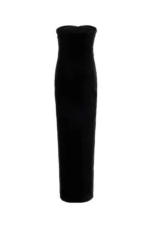 Alessandra Rich Velvet Bow Detail Strapless Dress