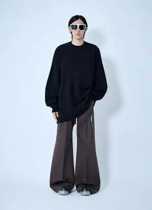 Rick Owens Wide-leg Trousers With Drawstring Waist And Zip Details - Brown