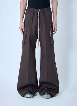 Rick Owens RICK OWENS Wide-Leg Trousers With Drawstring Waist And Zip Details Brown