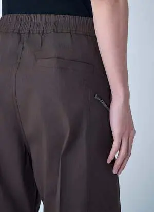 Rick Owens Wide-leg Trousers With Drawstring Waist And Zip Details - Brown