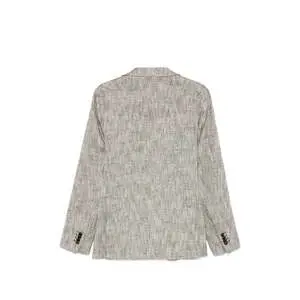 Tagliatore Textured Peak Lapel Blazer - Brown