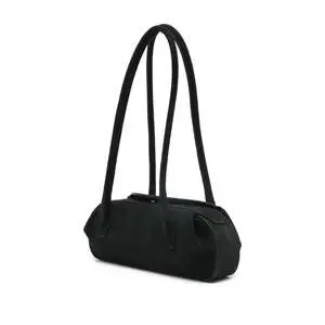 Yuzefi Suede Shoulder Bag With Magnetic Fastening - Black