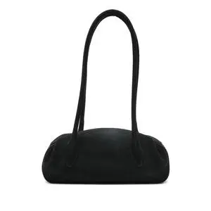 Yuzefi Suede Shoulder Bag With Magnetic Fastening - Black