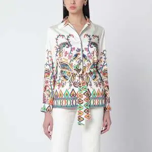 Etro Paisley Print Belted Shirt Jacket