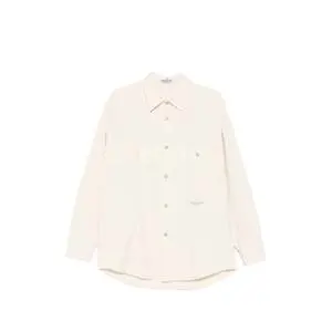 Stone Island Spread Collar Cotton Shirt Jacket - Cream