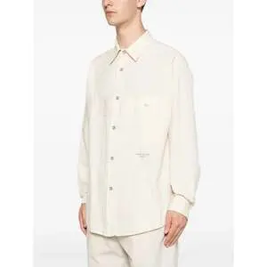 Stone Island Spread Collar Cotton Shirt Jacket - Cream