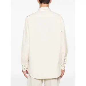 Stone Island Spread Collar Cotton Shirt Jacket - Cream