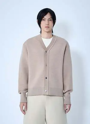 Jacquemus Le Cardigan Doppio Fine Knit V-neck Cardigan - Cream