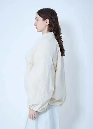 Jacquemus Oversized Quilted Bomber Jacket With Shawl Collar - White
