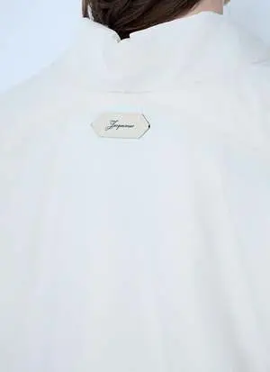 Jacquemus Oversized Quilted Bomber Jacket With Shawl Collar - White