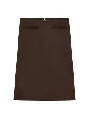 COURREGES Midi Skirt With Logo Detail - Brown
