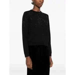 Gucci Embellished Wool Blend Cardigan - Black