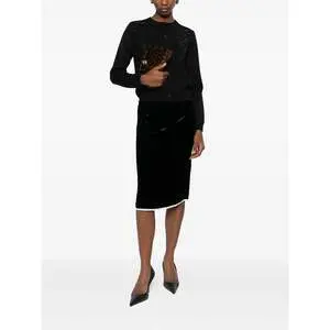 Gucci Embellished Wool Blend Cardigan - Black