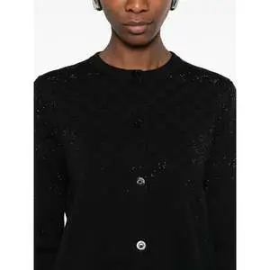 Gucci Embellished Wool Blend Cardigan - Black