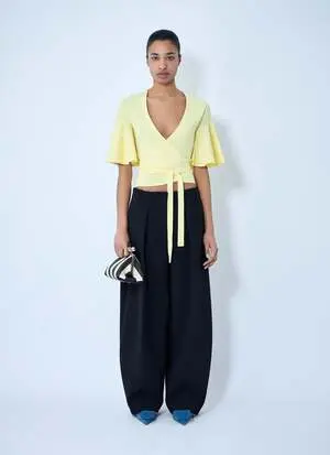 Jacquemus Wrap Knit Top With Flared Sleeves