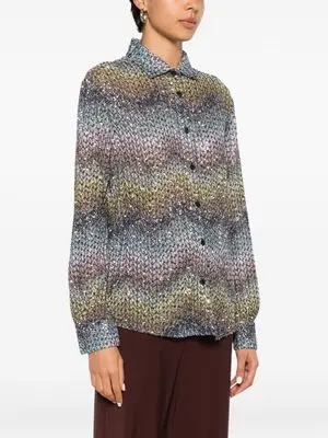 Missoni Zig Zag Sequin Embellished Shirt - Multicolor