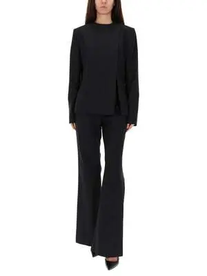 COURREGES Pinstripes Jacket With Buckle Detail