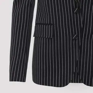 TOM FORD Striped Wool Barathea Jacket - Black