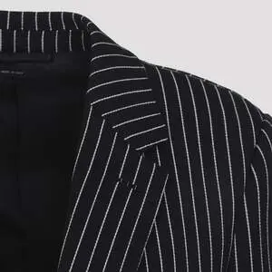 TOM FORD Striped Wool Barathea Jacket - Black