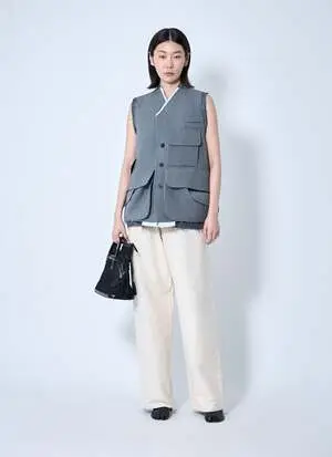 MAISON MARGIELA Distressed Wool Waistcoat With V-neck And Flap Pockets