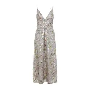 Alberta Ferretti Sequined Floral V-neck Maxi Dress - Multicolor