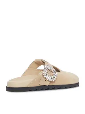 ROGER VIVIER Buckled Suede Mule - Multicolor