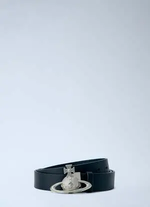 VIVIENNE WESTWOOD Orb Buckle Leather Belt - Black
