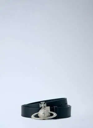 VIVIENNE WESTWOOD Orb Buckle Leather Belt - Black