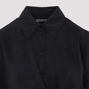 LEMAIRE Twisted Draped Silk Shirt - Black