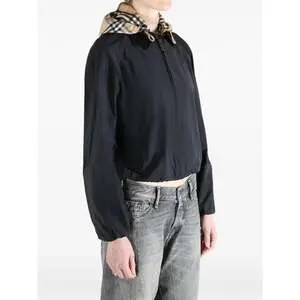 Burberry Cropped Zip-up Jacket With Check Hood