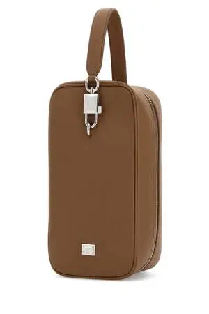 Dolce & Gabbana Camel Leather Lock Handbag - Brown