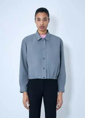 JIL SANDER Cotton Poplin Cropped Shirt