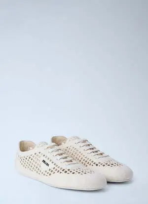 Prada Crochet Lace-up Sneakers - Multicolor