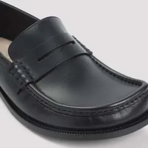 Loewe Campo Flap Back Loafers In Calfskin - Black