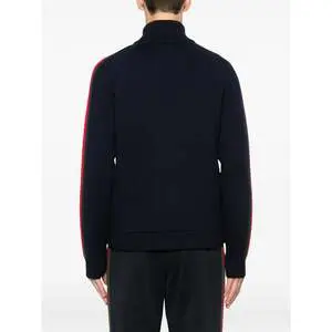 Gucci Zip-up High Neck Cardigan With Striped Sleeves